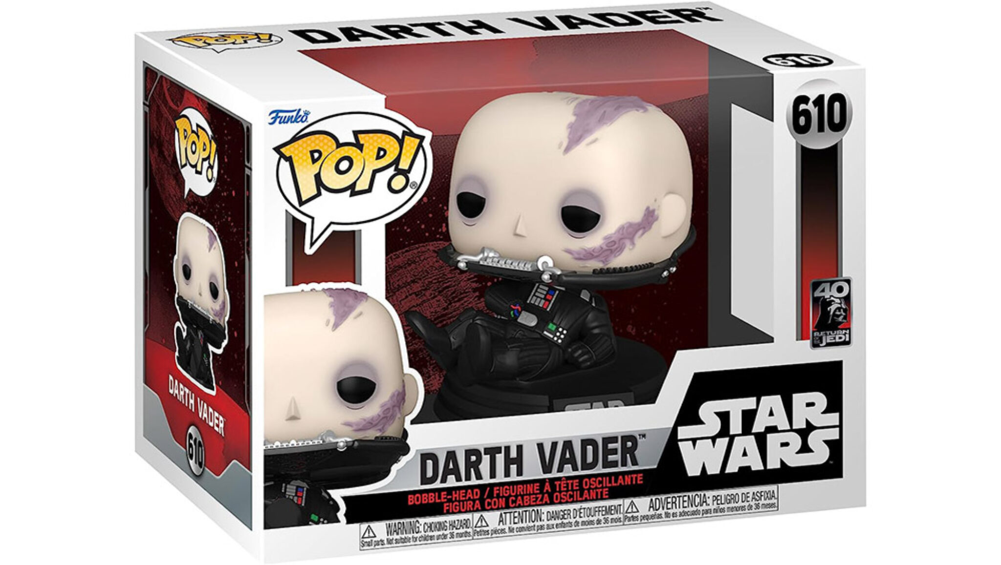 Funko POP! Star Wars: RotJ 40th "Darth Vadar (Unmasked)" Figur für 9,99€
