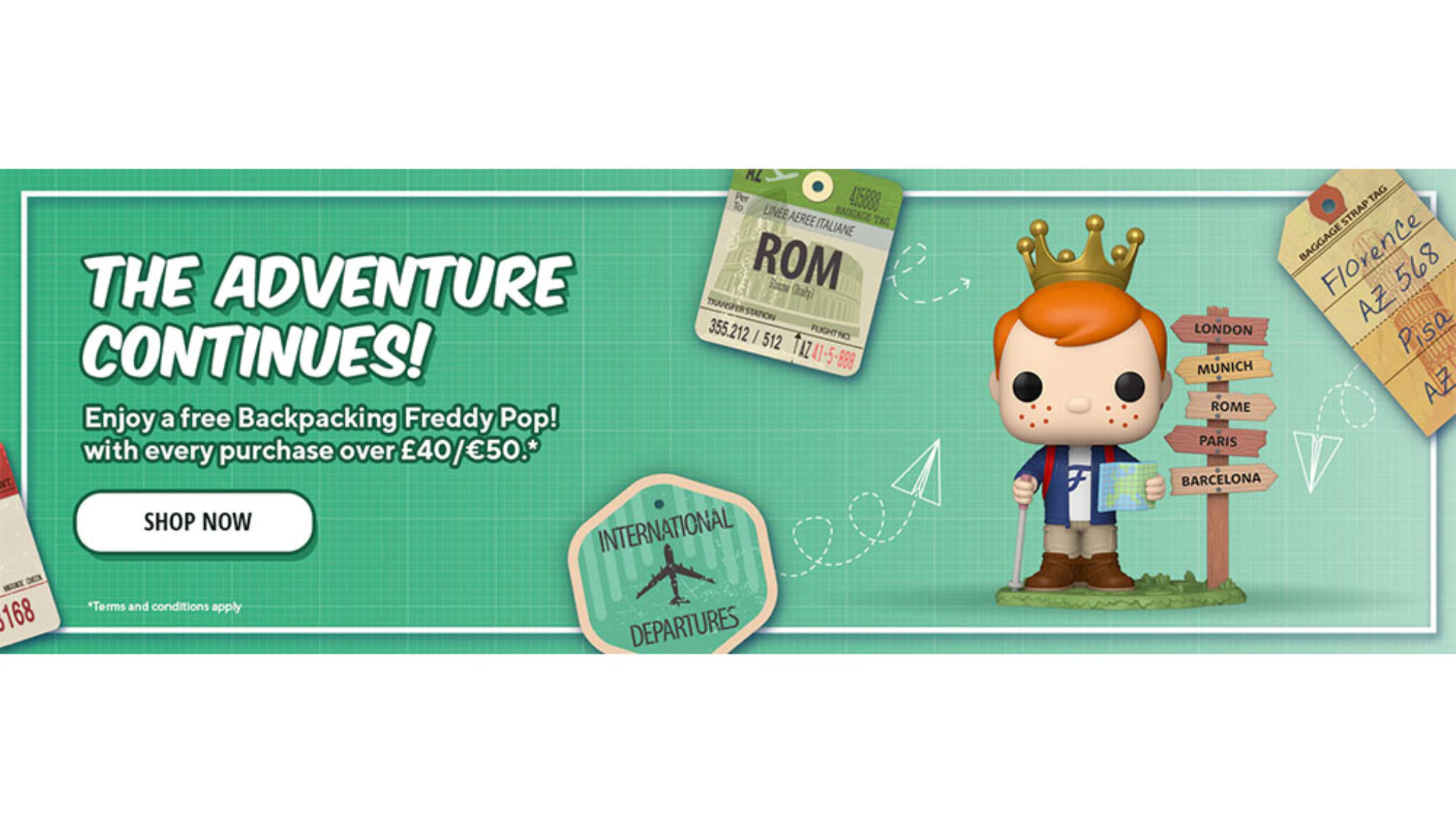 Kostenlose "Backpacking Freddy Figur" ab einem Einkaufswert von 50€ im ...