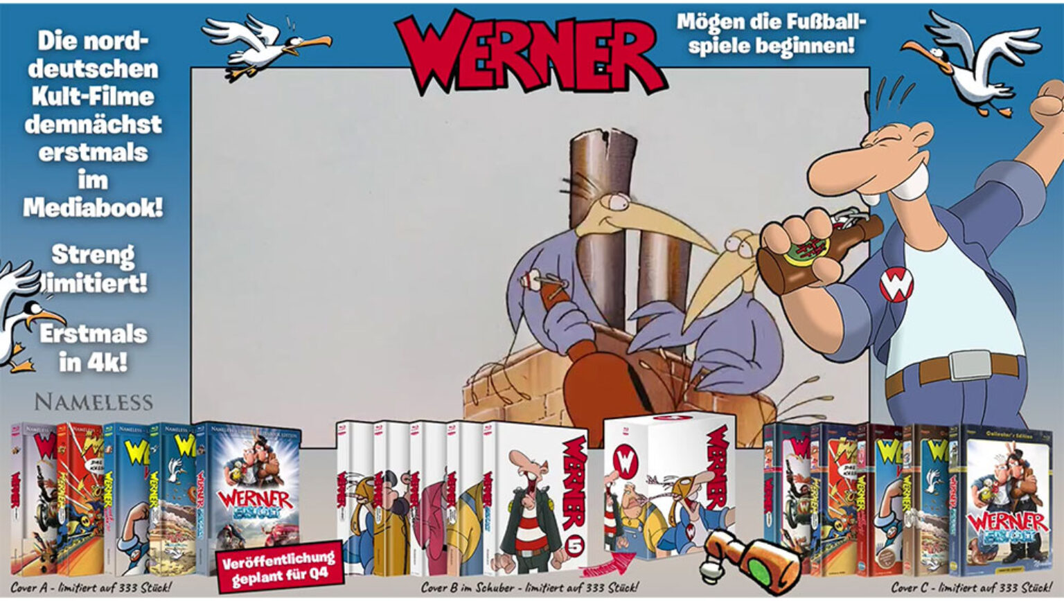 "Werner 1-5" jeweils im 4K Mediabook ab 4. Quartal 2024
