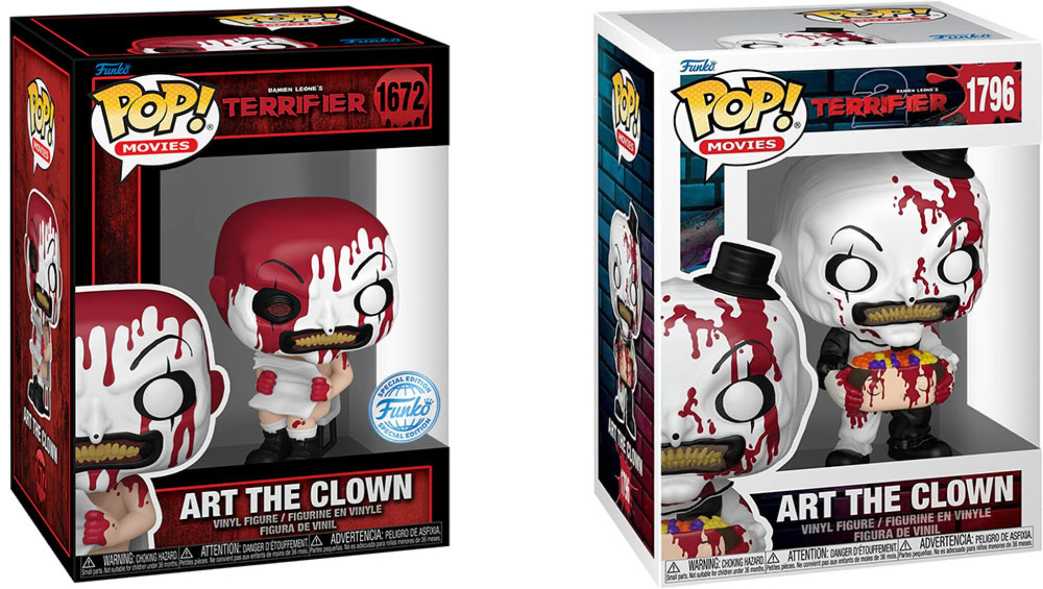 Funko Pop! Movies: Terrifier - Art The Clown (With Head) & Art The ...