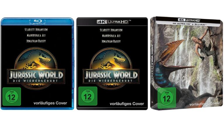 "Jurassic World: Die Wiedergeburt" im 4K Steelbook & Standard Varianten auf 4K UHD, Blu-ray ...
