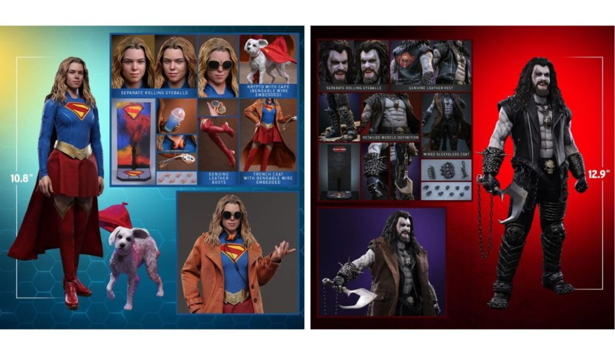 DC Comics "Supergirl & Krypto" & "Lobo" Movie Masterpiece Actionfiguren ...